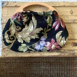 Vintage | Bags | Vintage Tapestry Bag Oversized Purse Floral Tapestry ...